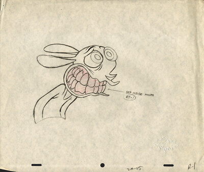 Original Ren Stimpy Hand Drawn Layout Drawing Art Artwork Ren's ...