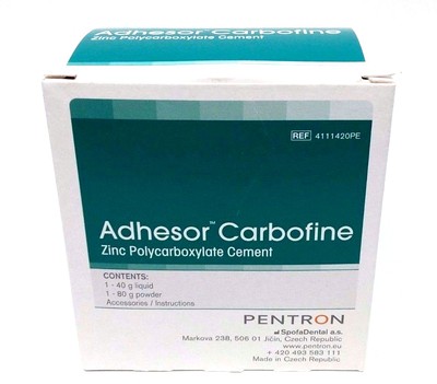 Adhesor Carbofine Zinc polycarb. Dental Cement 80g pow.+40g liq. exp 06 ...