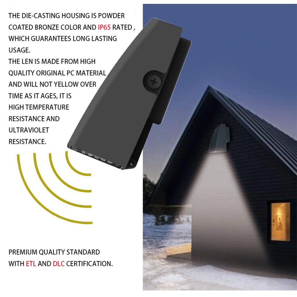 60W LED Slim Wall Pack Light Outdoor Area Security Lighting 7800LM ...