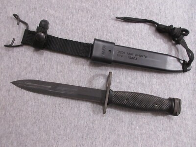 unmarked military bayonet fixed blade knife & M10 sheath lot A | eBay