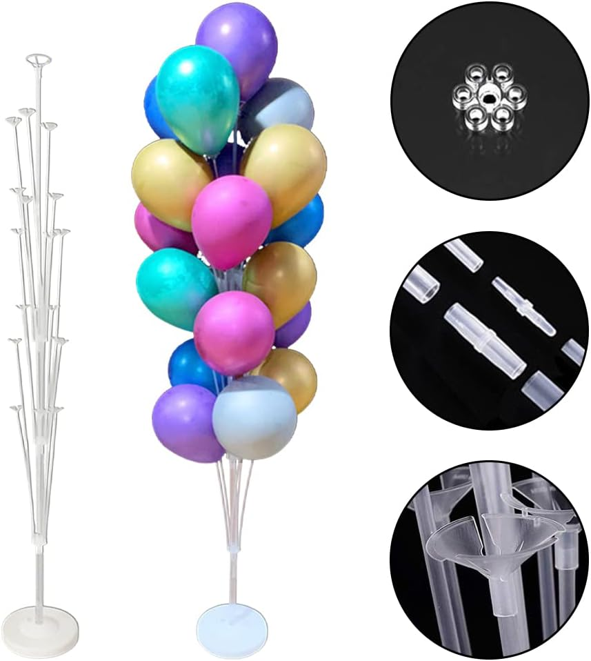 2 Set Table Balloon Stand Kit,160Cm/63Inch Floor Stand Balloon Stick ...