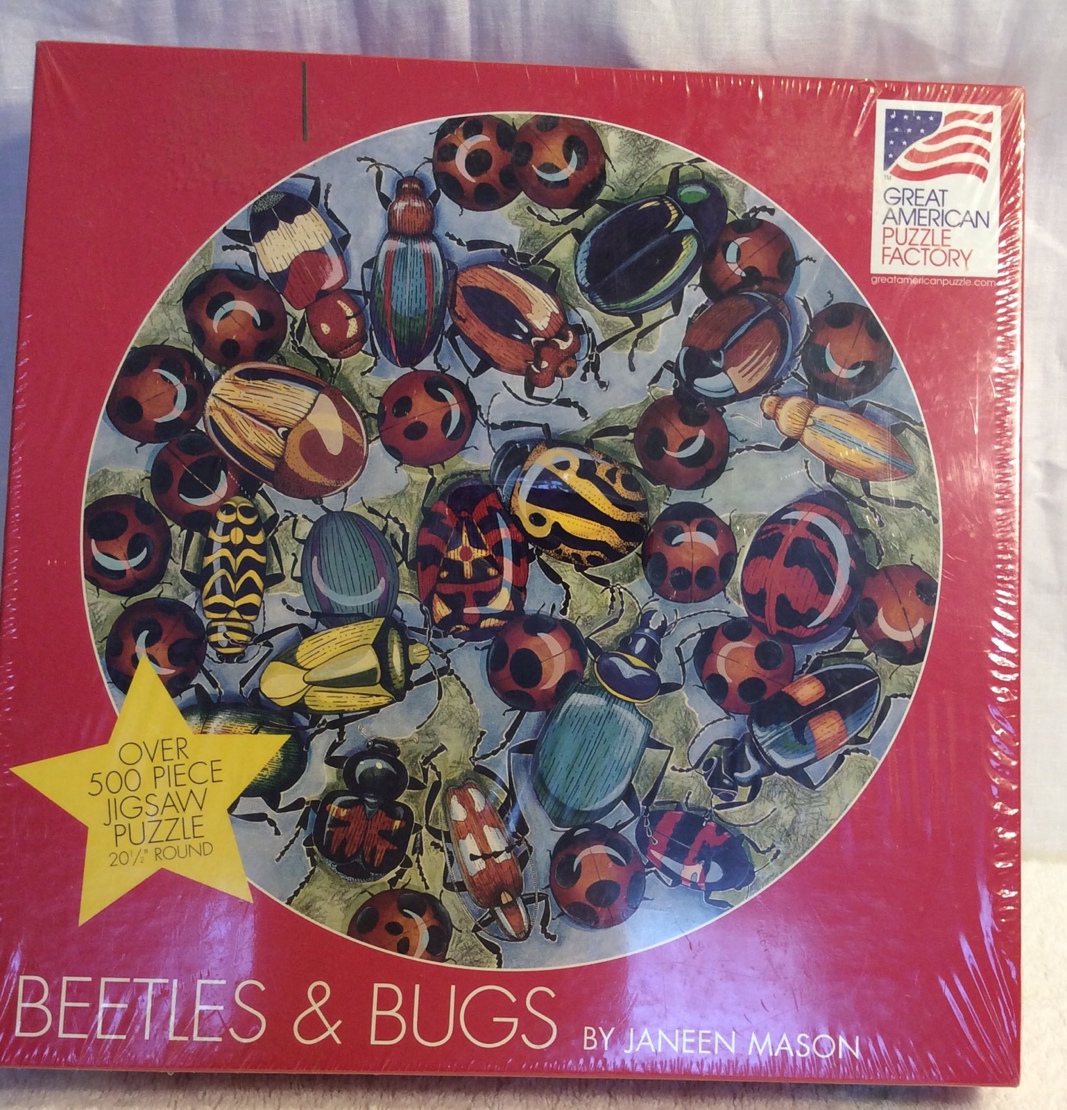New 500 Piece Round Jigsaw Puzzle - Beetles & Bugs by Janeen Mason | eBay