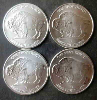 Lot of Four 1oz Silver Buffalo Rounds | eBay
