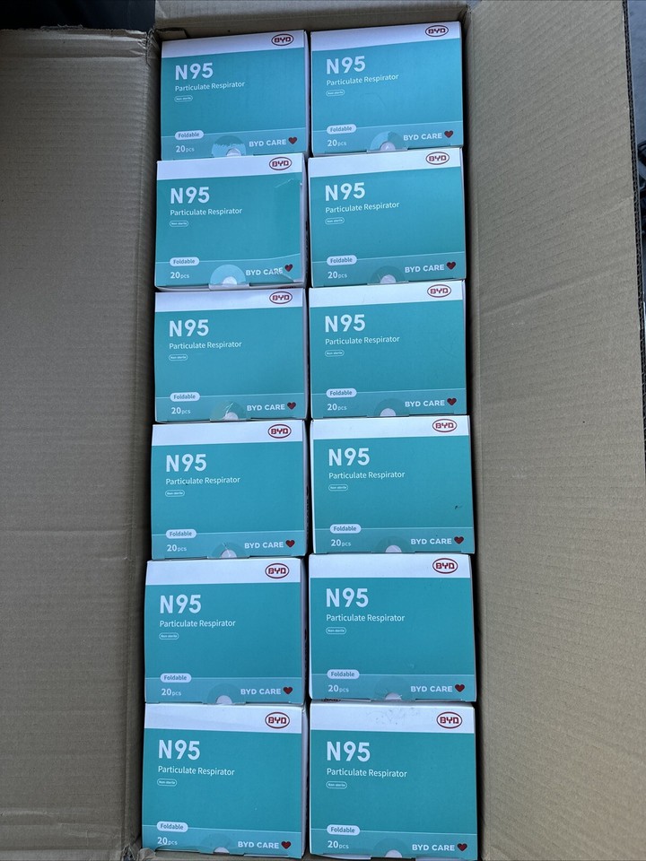 48 Units Of BYD DE2322 N95 Respirator Face Mask - 20 Pack 860004186236 ...
