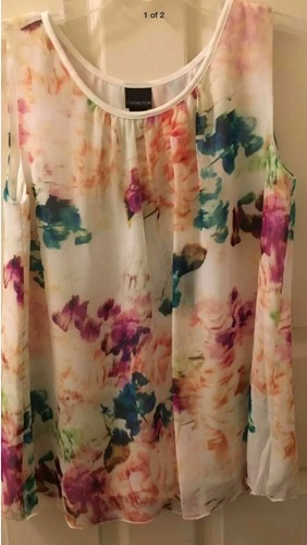 COVINGTON TANK TOP CORAL FLORAL SLEEVELESS M MEDIUM NEW FAST USPS SHIP ...