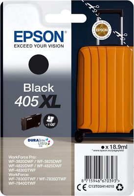 Epson 405XL Black Suitcase High Yield Genuine, DURABrite Ultra Ink ...