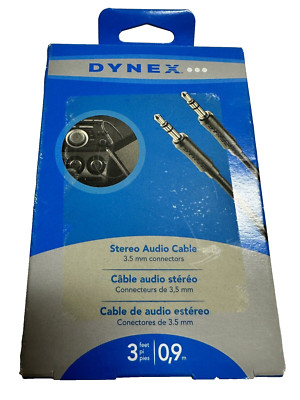Dynex Stereo Audio AUX Cable for MP3 iPod iPhone 3ft. Slim Version 3.5 ...