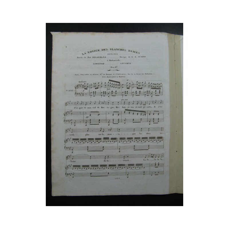 Scard A.Antoine The Novice Of White Ladies Singer Piano ca1830 | eBay