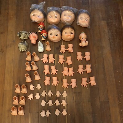 Vintage 62pc Baby Doll Faces Half Head Feet Mixed Misc Lot Doll Craft ...