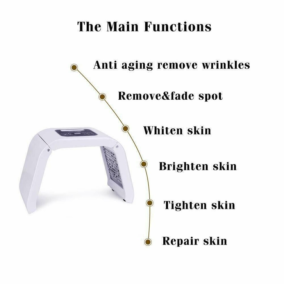 7-Color LED Light Skin Therapy Rejuvenation PDT Anti-Aging Facial ...