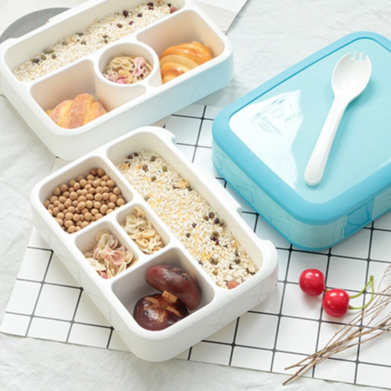 Lunch Bento Box 5 Portioned Compartments for Kids Adults Student Use ...