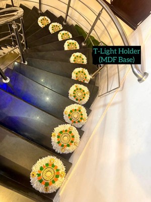 Rangoli Stair Mats T Light Holder Festive Diwali Decoration in MDF Pack ...
