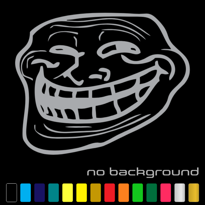 Troll Face Meme Sticker Vinyl Decal - Car Window Trollface Wall Boat ...