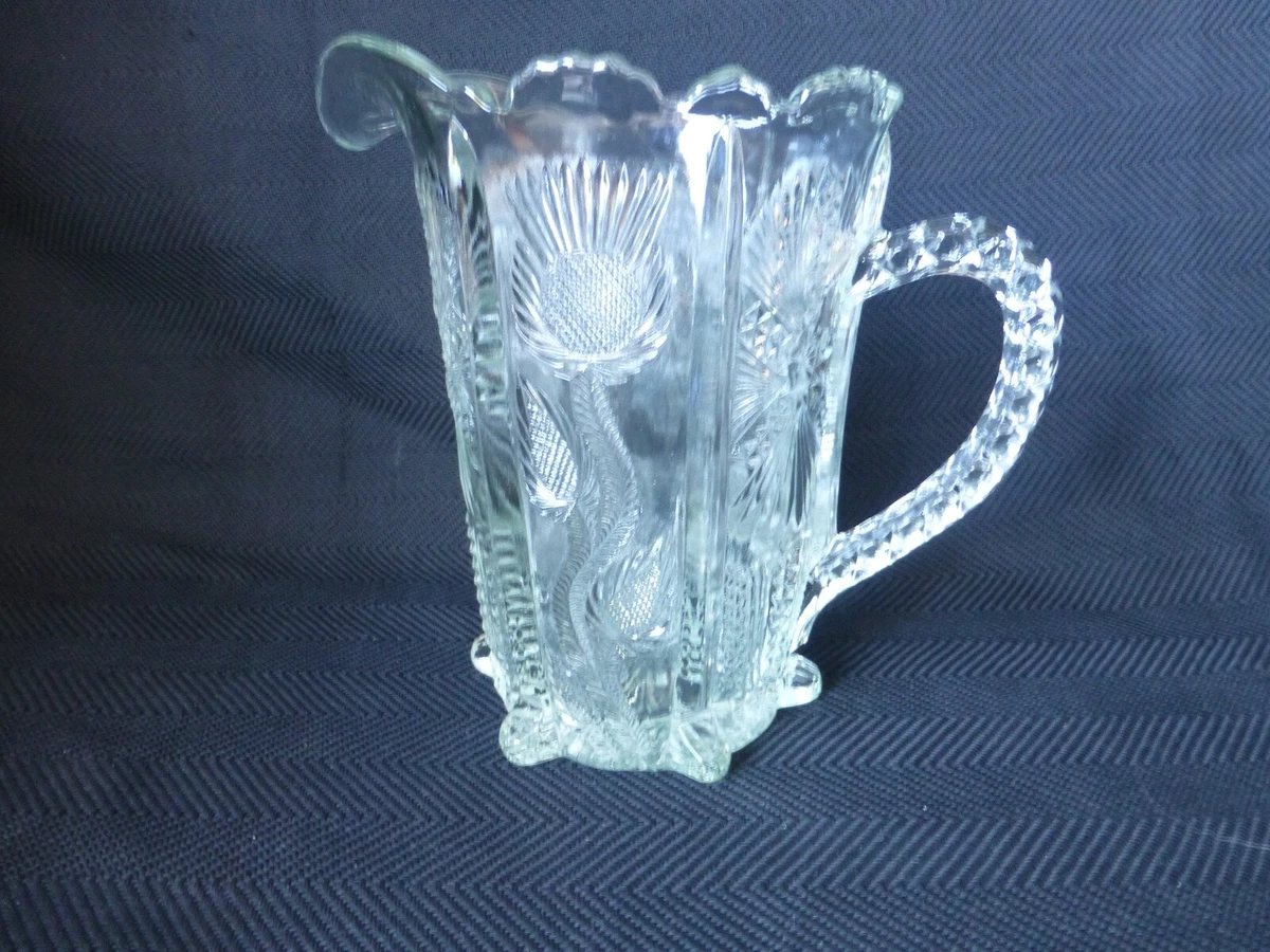 Thistle Pattern Glass Pitcher