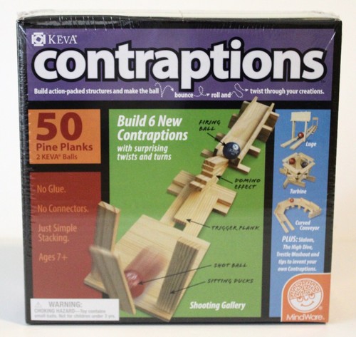 Keva Contraptions Construction Set NIB 50 Planks 2 Balls Mindware ...