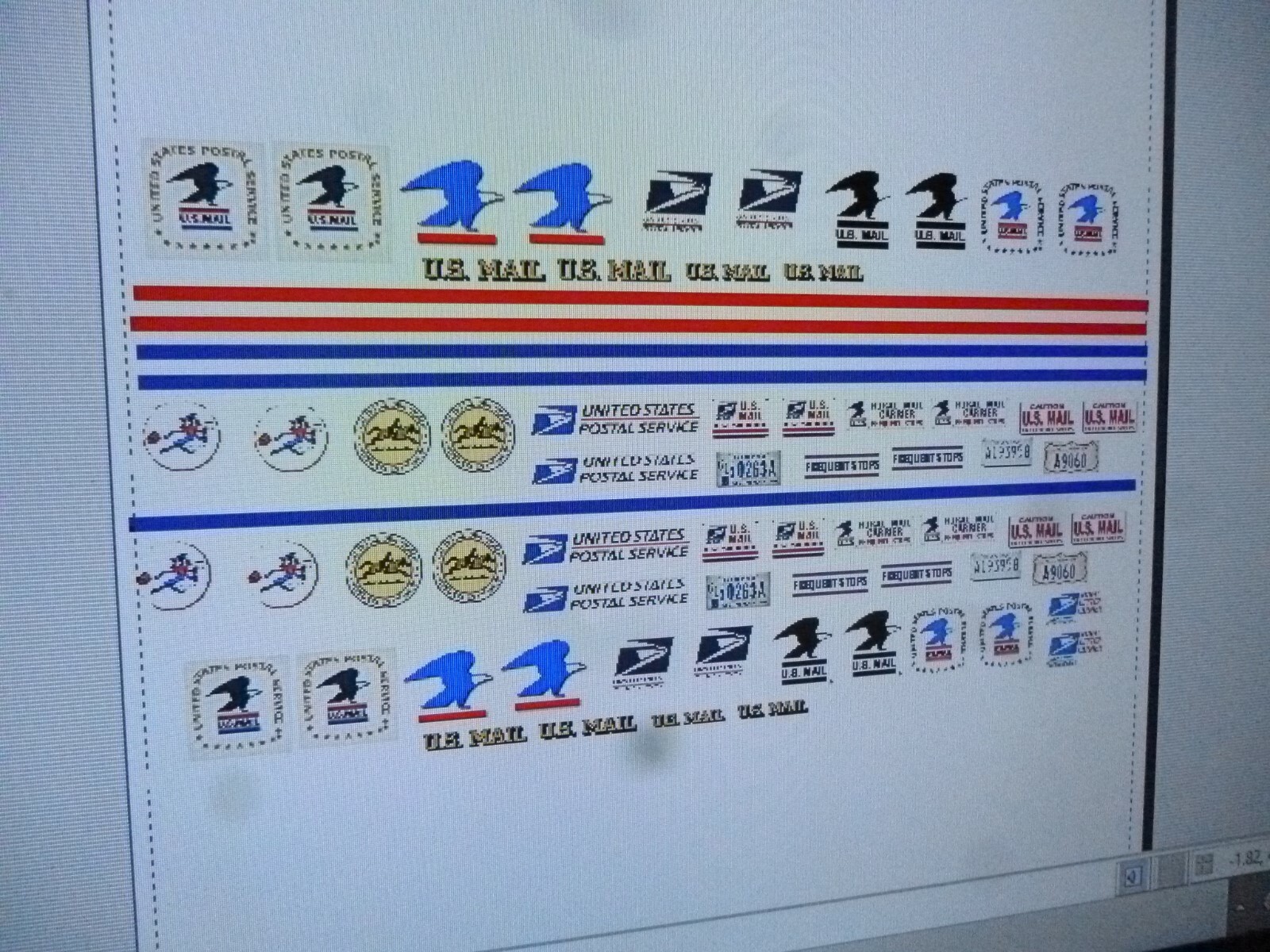 US Mail Postal Service Vehicle Variety Decal Set 1:87 two for one money ...