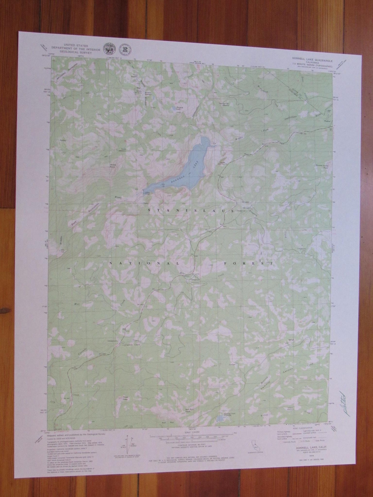 Donnell Lake California 1979 Original Vintage USGS Topo Map | eBay