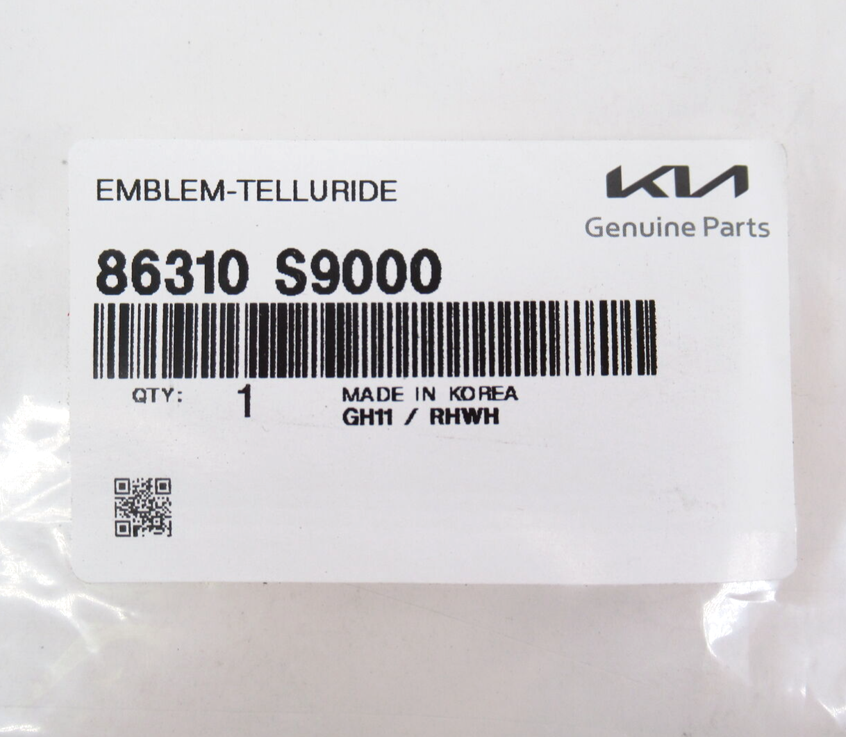 Genuine OEM Kia 86310 S9000 "TELLURIDE" Rear Tailgate Nameplate 20-21 ...