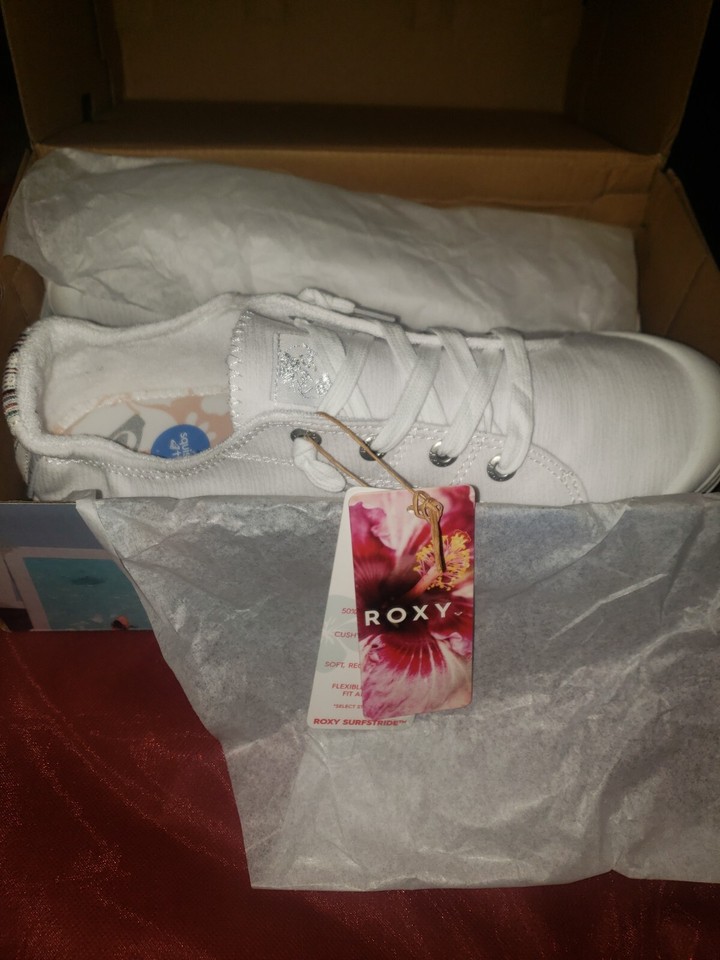 Roxy Women's Bayshore Platform WHITE Slip on Shoe Sneaker NEW in BOX | eBay