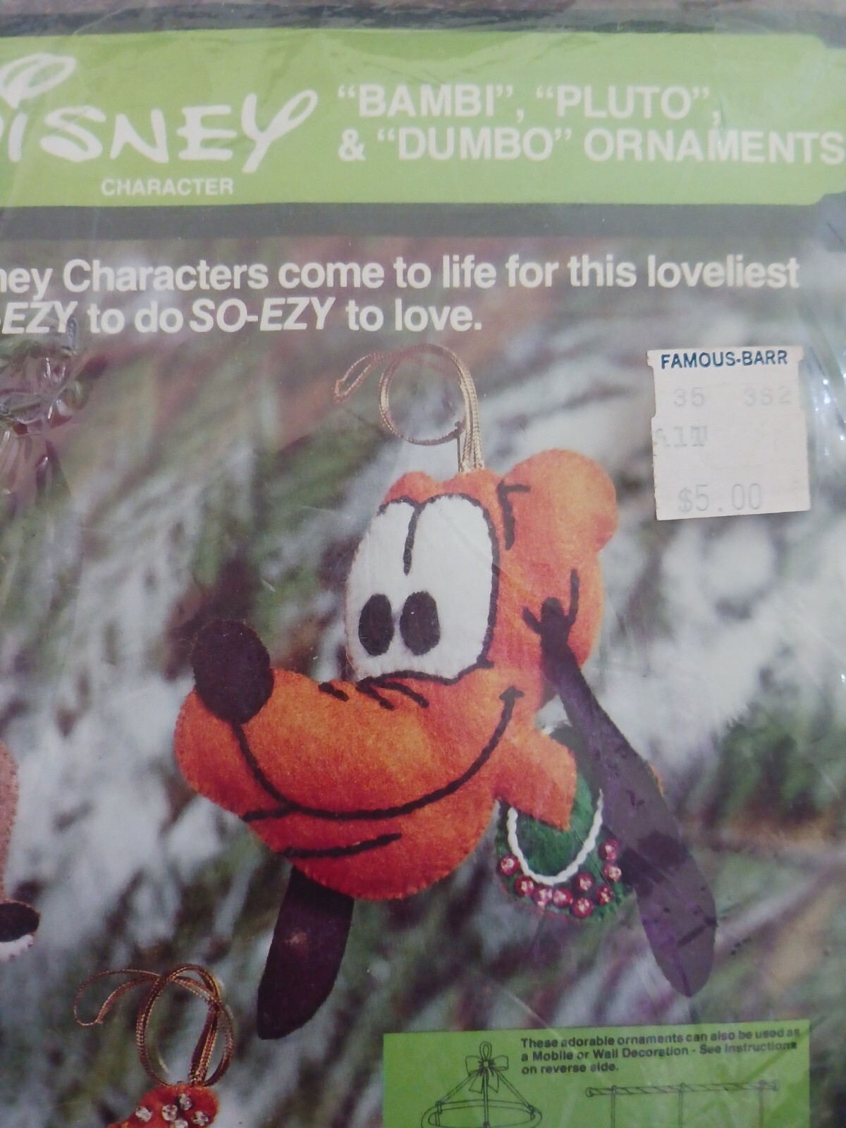 Walt Disney 6294 Paragon Ornament kit Bambi Pluto Dumbo new in package ...