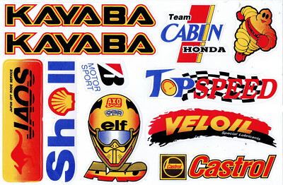 Sponsor Logo Sticker Sheet Motocross Car, Motorcycle, Skateboard & RC ...