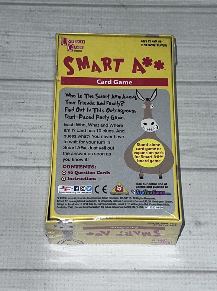 Smart Ass Card Game Stand Alone or Expansion Pack New Sealed University ...