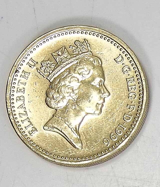 1996 ROYAL ARM Ireland Celtic Cross ONE 1 POUND UK ERROR COIN UPSIDE ...