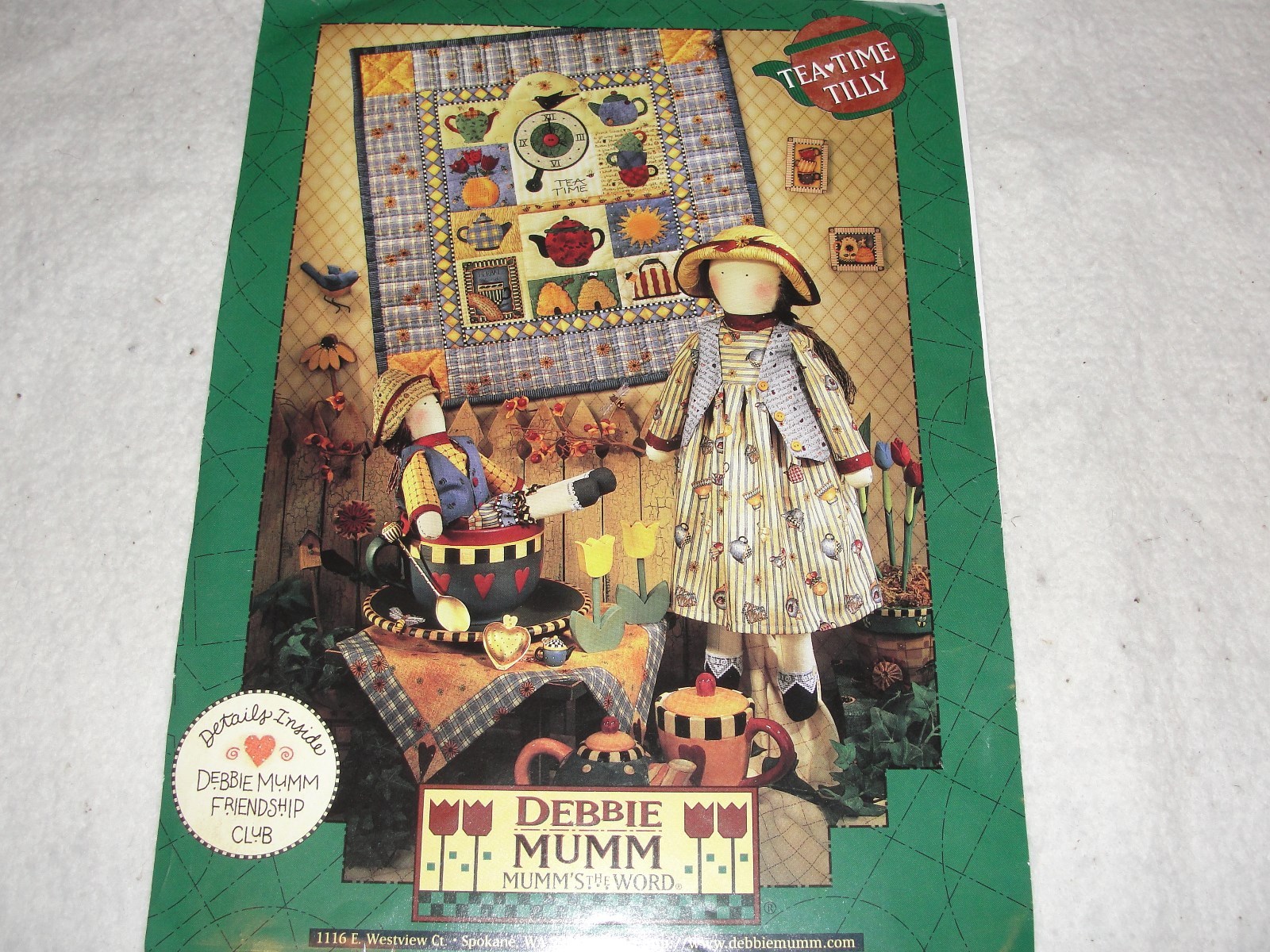TEA TIME TILLY Applique Quilt & Dolls Patterns Debbie Mumm 18x20" 21 ...