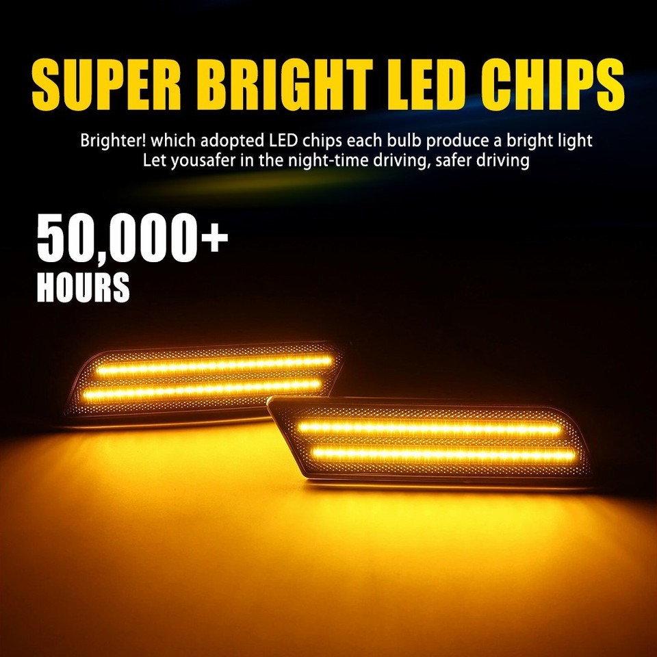 Amber/Red LED Side Strip Marker Signals Light For 2010-2013 Ford ...