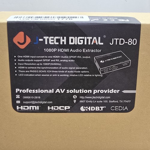 J-Tech Digital Wireless 1080P HDMI Audio Extractor, JTD-80 JTDAT5CH | eBay