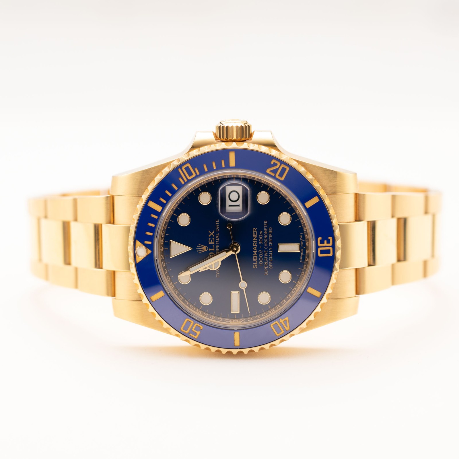 Rolex Submariner Date 116618LB 18K Yellow Gold "Bluesy" Dial BOX ...
