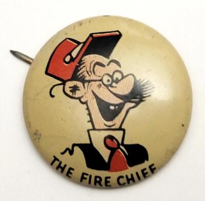 Vintage 1940s Kellogg's Pep FIRE CHIEF Famous Artists Pinback Button | eBay