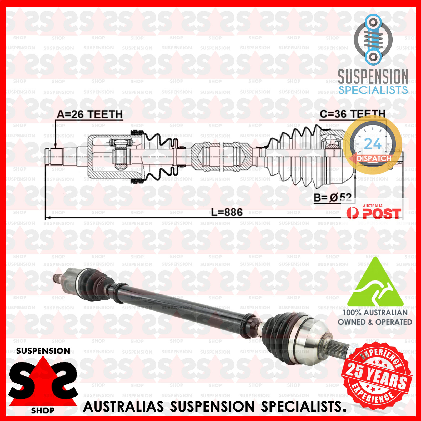 Front Axle Right Drive Shaft Suit VW Polo Vivo Hatchback (6R1, 6Rs) 1.0 ...
