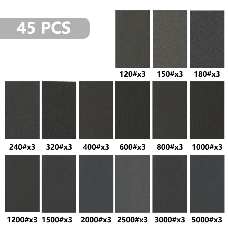 Wet Dry Sandpaper 80-3000 Sand Paper Sheets for Wood Metal Automotive ...