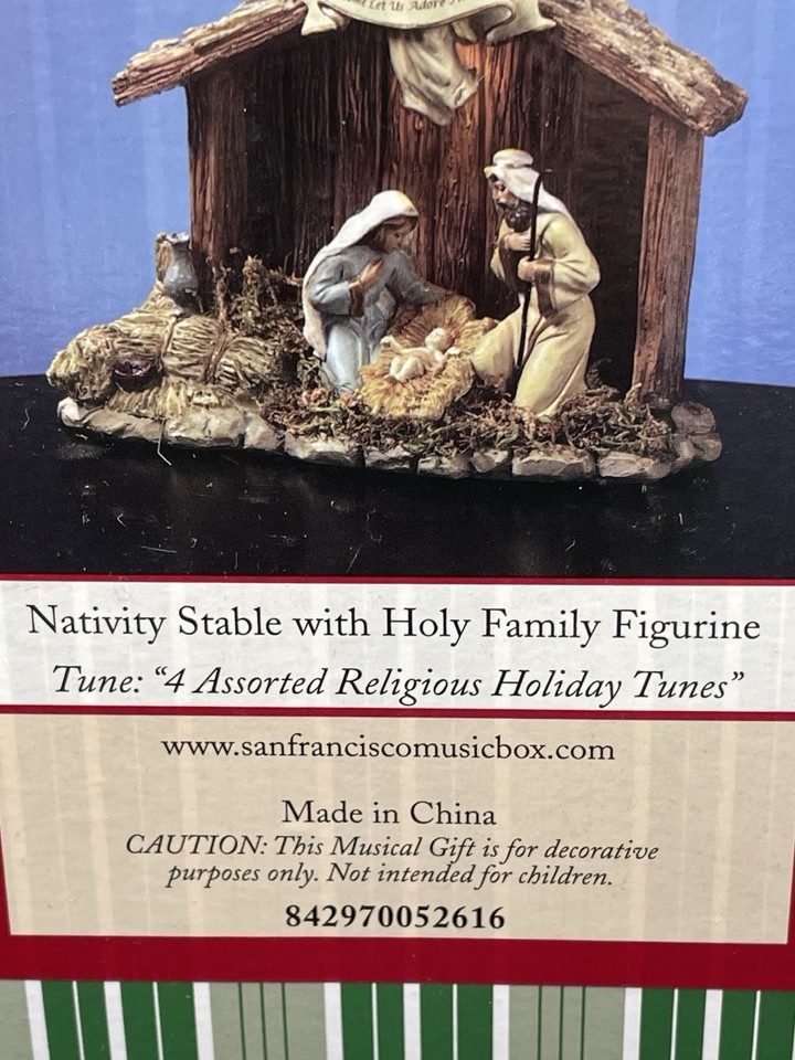 Holy Family Musical Nativity Set Plays 4 Songs Lights Up San Francisco ...