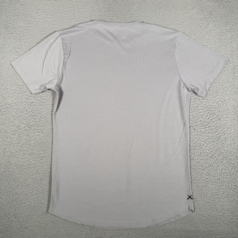 Cuts Clothing Shirt Mens Medium Gray Curve Hem Pyca Pro Casual Preppy ...