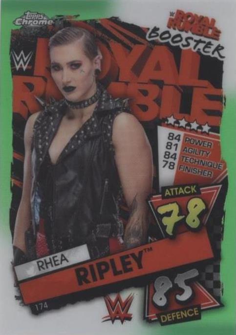 2021 Topps Chrome WWE Slam Attax - Rhea Ripley #174 Green Refractor /50 ...