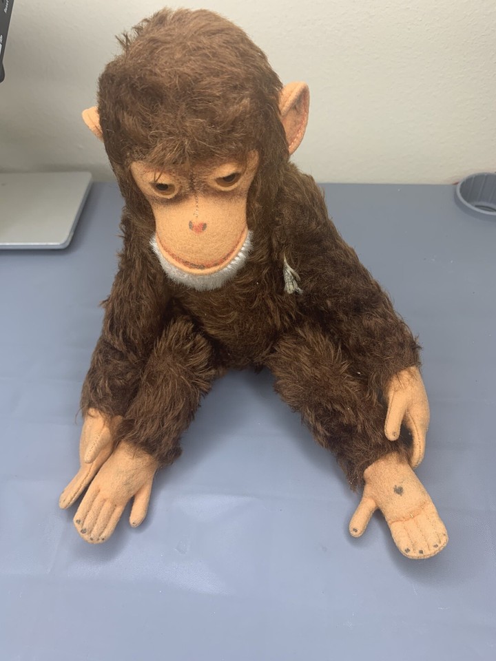 1960s Steiff Jocko Jointed Chimpanzee Mohair Stitched Limbs With Metal ...
