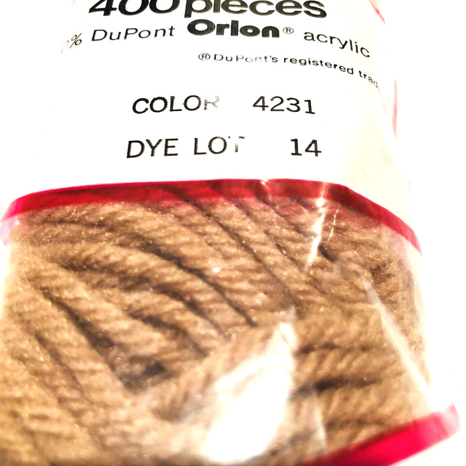 VTG Wonder Art Pre Cut Rug Yarn Orlon Acrylic 400 PC 4231 Brown DLot 14 ...