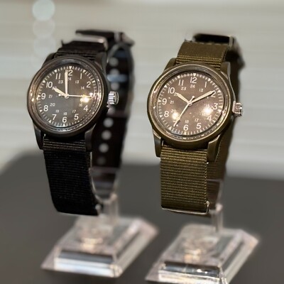 Daiso Military Watch Set of 2 Olive & Black Hattori Seiko Movement ...