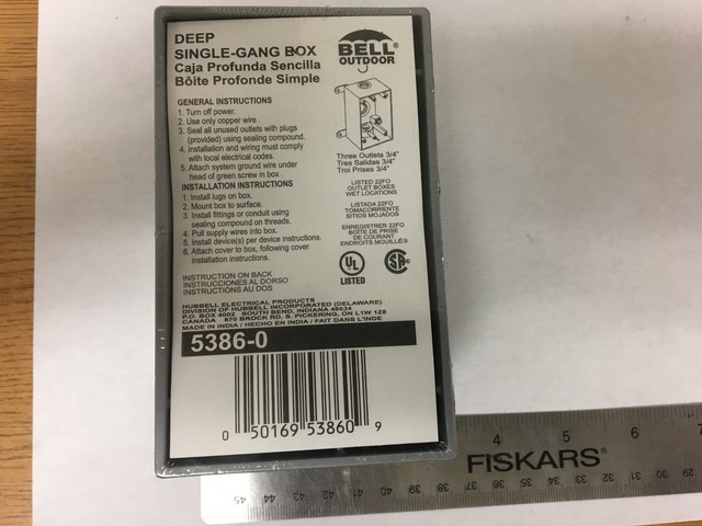 Pack of 1 - Bell 5386-0 Weatherproof Electrical Bo-Gang 3-Inlet ...