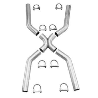 UNIVERSAL DUAL EXHAUST X-PIPE CROSSOVER BALANCER KIT 2.5" ALUMINIZED ...