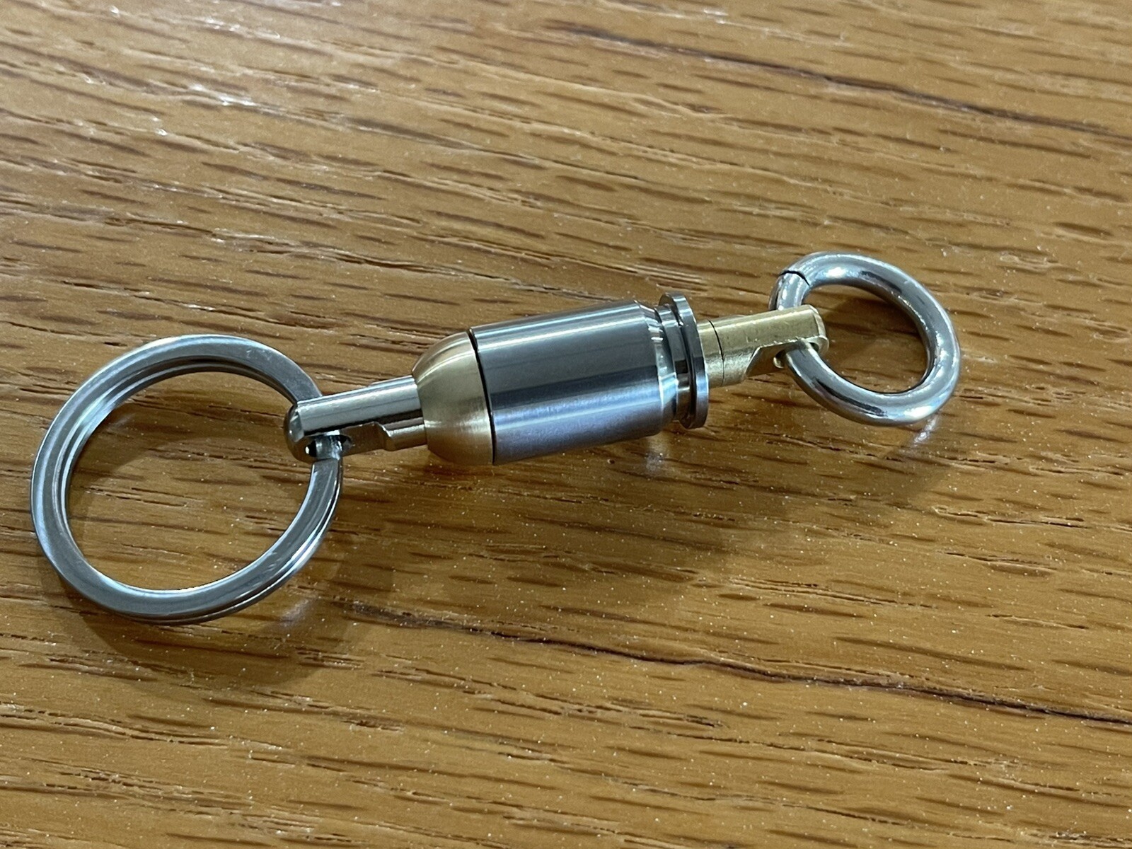 Titanium EDC Carabiner, Keychain Key Ring, Titanium/ Brass Bullet Bead ...