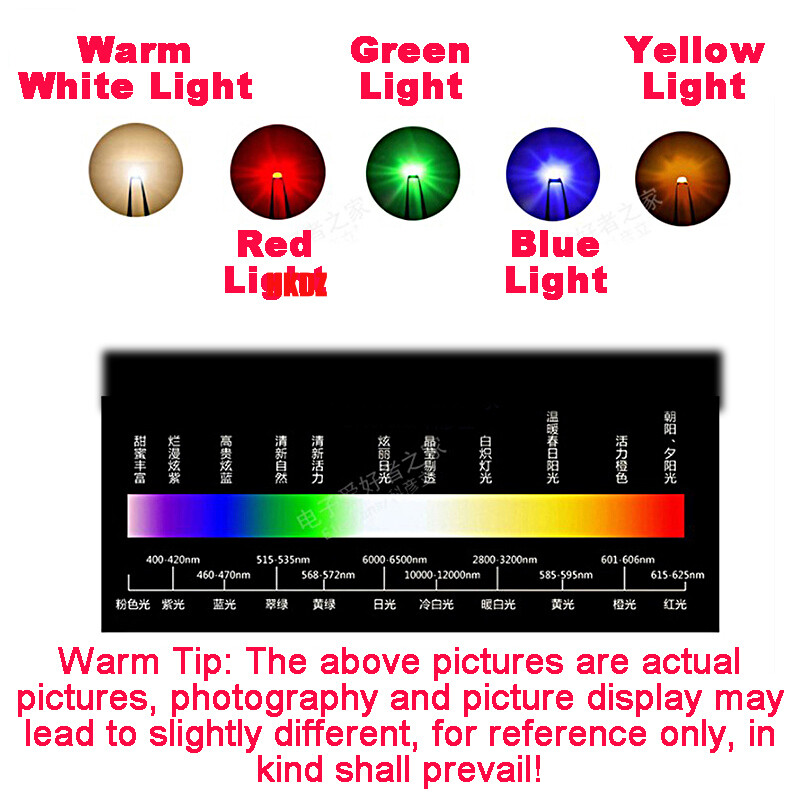 DC 5V~12V 3mm/5mm LED Bulb Pre wired Light Emitting Diodes Small 20cm ...