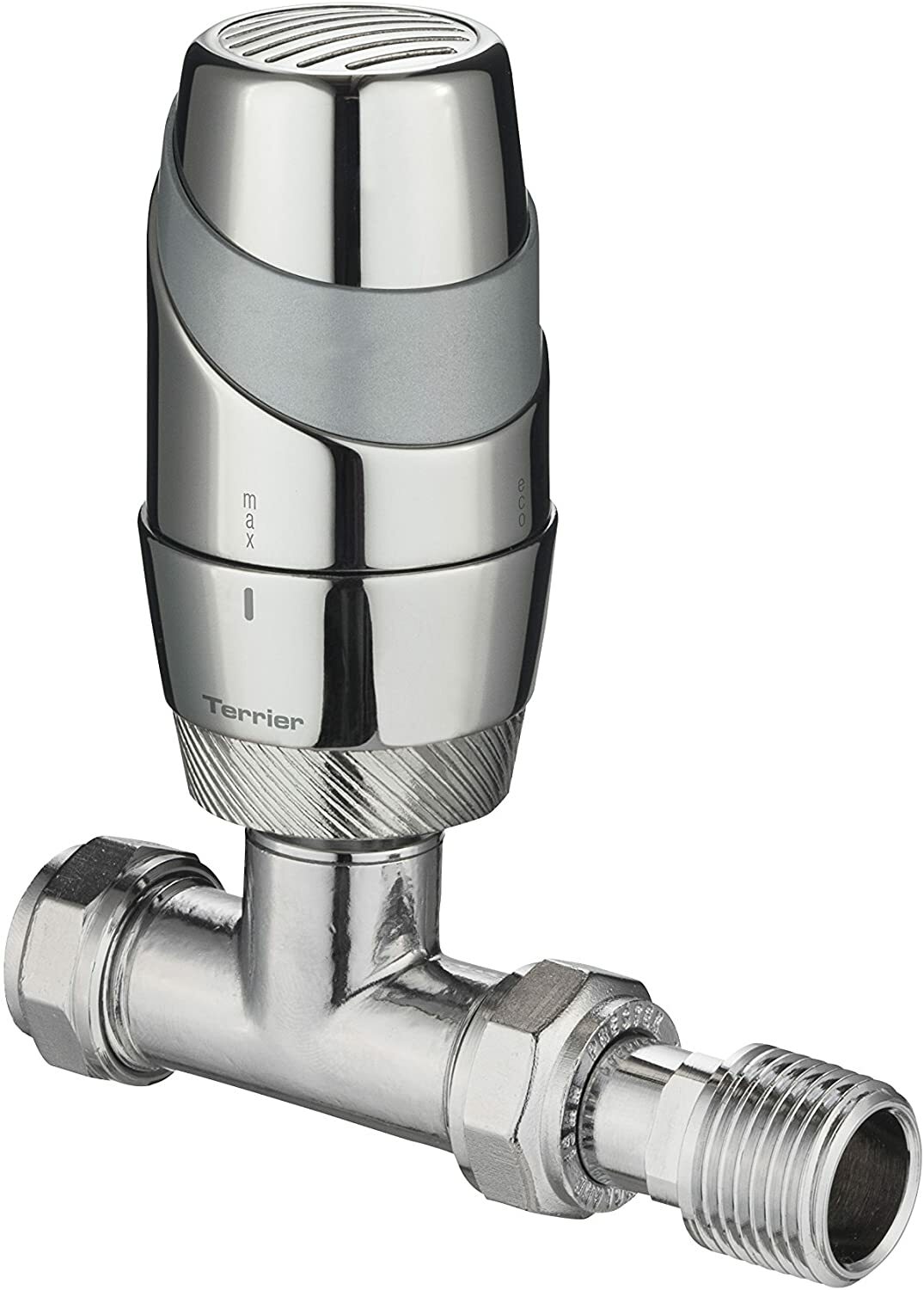 Pegler 632328 Terrier Thermostatic Radiator Valve TRV Chrome 15mm ...
