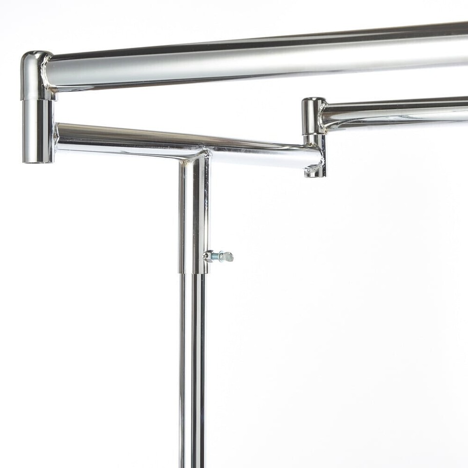 Parallel Chrome Heavy-Duty Clothes Rail - Clothes Storage Rail, Garment ...