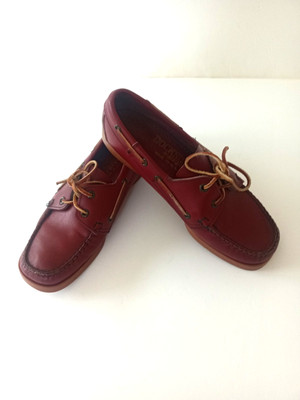 Sebago Docksiders Leather Boat Shoes In Red Sz 8M EUC | eBay