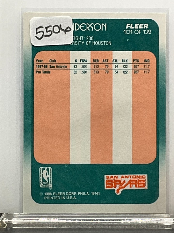 1988-89 Fleer Basketball - Greg Anderson - Spurs | eBay