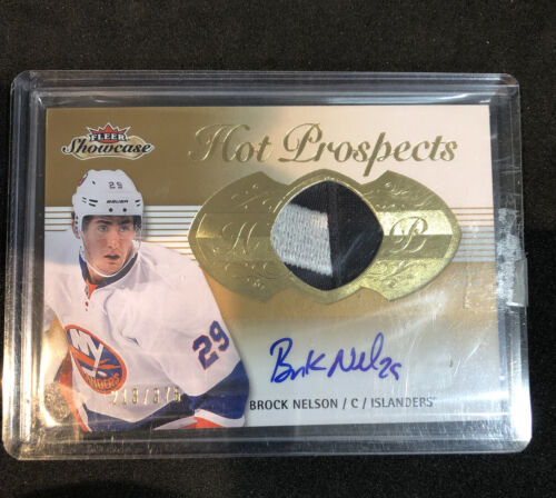 2013-14 Fleer Showcase - Hot Prospects Auto Patch Tier 1 Brock Nelson ...