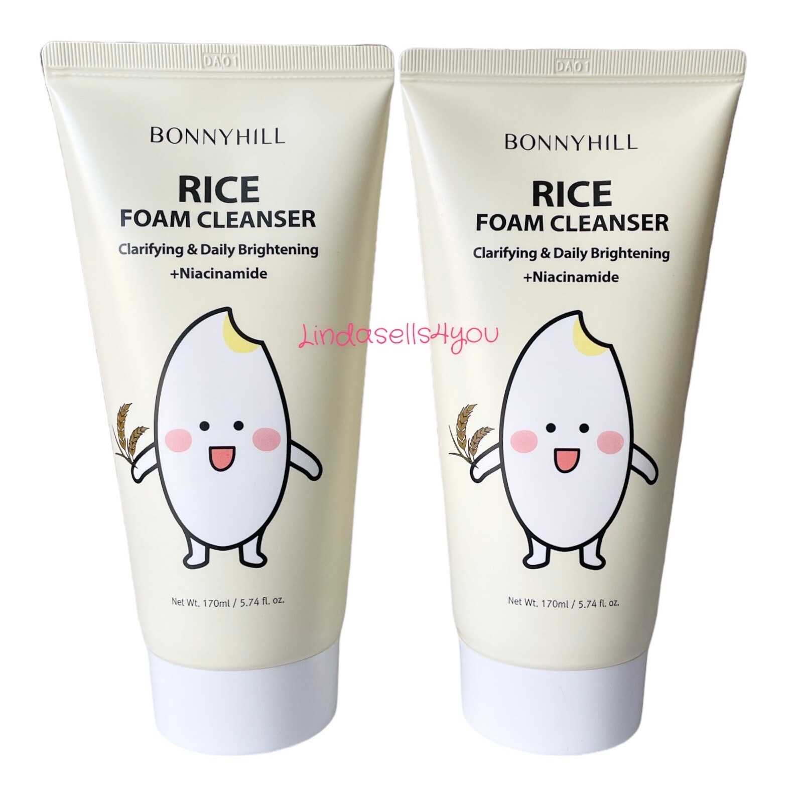 2 BONNYHILL Face Rice Foam Cleanser Clarifying & Daily Brightening ...
